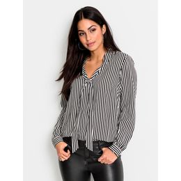 Inspirationen Damen Schlupfbluse, schwarz-wei&szlig;, Gr. 38, gemustert, gestreift, 100% Viskose, Blusen