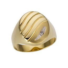 Firetti Herren Goldring "Schmuck Geschenk Gold 333 Herrenring Goldring", 19, 0,01 P2 = erkennbare Einschlüsse, Diamanten Gelbgold 333, 18mm, weiß,
