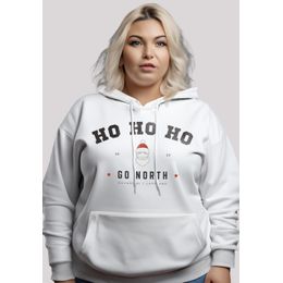 F4NT4STIC Damen Kapuzenpullover "Ho Ho Ho Santa Weihnachten PLUSSIZE", wei&szlig;, Gr. L, Obermaterial: 65% Baumwolle, 35% Polyester, Pullover, Premium