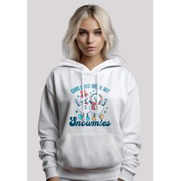 F4NT4STIC Damen Kapuzenpullover "Chilling with My Snowmies", wei&szlig;, Gr. XL, Obermaterial: 65% Baumwolle, 35% Polyester, Pullover, Premium Qualit&auml;t