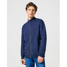Wrangler Herren Sweatjacke "FUNNEL NECK ZIP", blau, Gr. XL, Sweatware, Obermaterial: 100% Baumwolle, Sweatjacken, mit Reißverschluss