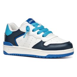 Geox M&auml;dchen Sneaker "J WASHIBA BOY", Gr. 30, wei&szlig;, Synthetik, Textil, Schuhe, Retro Sneaker, Schlupfschuh im Skater-Look