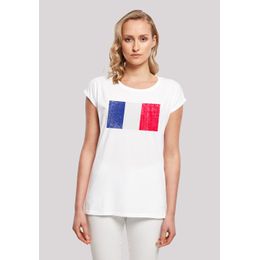 F4NT4STIC Damen T-Shirt "France Frankreich Flagge distressed", wei&szlig;, Gr. M, Obermaterial: 100% Baumwolle, Shirts, Print