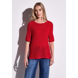 Street One Damen Strickpullover, rot, Gr. 34, unifarben, Stoff, 60% Polyacyl, 40% Nylon, Pullover, Grobstrick