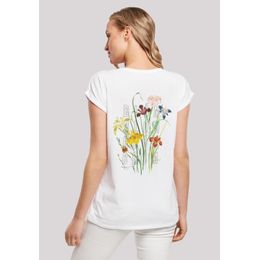 F4NT4STIC Damen T-Shirt "Bl&oacute;m Blumenstrauss", wei&szlig;, Gr. XS, Obermaterial: 100% Baumwolle, Shirts, Print