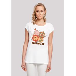 F4NT4STIC Damen T-Shirt "Festive AF Weihnachten Tree Balls", wei&szlig;, Gr. XS, Obermaterial: 100% Baumwolle, Shirts, Premium Qualit&auml;t,