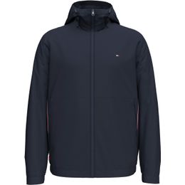 Tommy Hilfiger Herren Outdoorjacke "RWB HOODED JACKET", blau, Gr. S, unifarben, Web, Obermaterial: 63% Polyester, 37% Polyurethan, Jacken, mit