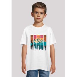 F4NT4STIC M&auml;dchen T-Shirt "Berg Sonnenuntergang Retro", wei&szlig;, Gr. 146, Obermaterial: 100% Baumwolle, Shirts, Premium Qualit&auml;t