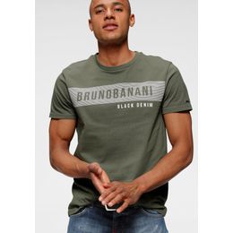 Bruno Banani Herren T-Shirt, gr&uuml;n, Gr. S, bedruckt, Single Jersey, Obermaterial: 100% Baumwolle, Shirts, kurz&auml;rmelig, schmal geschnitten,