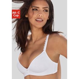 Lascana Damen Bralette-BH, Gr. 90, weiß, Microtouch, Obermaterial: 82% Polyamid (TACTEL), 18% Elasthan (LYCRA), BHs, ohne Bügel, mit Spacer-Schalen,