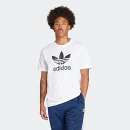 Herren T-Shirt "TREFOIL T-SHIRT", weiß, Gr. M, adidas originals, Obermaterial: 100% Baumwolle, Shirts, Basic Shirt mit großem Trefoil Logoprint