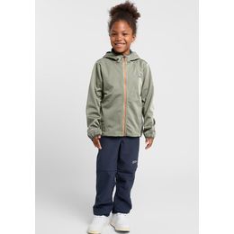Jack Wolfskin Jungen Outdoorjacke "FELDBERG HOODED JKT K", gr&uuml;n, Gr. 128, OBERSTOFF: 100% POLYESTER; ABSEITE: 100% POLYESTER; Futter: 100% POLYESTER,