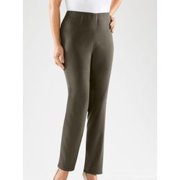Classic Basics Damen Stretch-Hose, gr&uuml;n, Gr. 38, unifarben, 64% Polyester, 34% Viskose, 2% Elasthan, Hosen