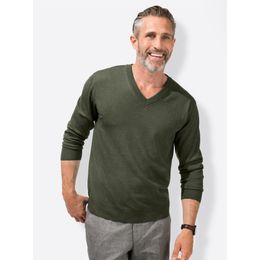 Marco Donati Damen V-Ausschnitt-Pullover "V-Pullover", gr&uuml;n, Gr. 50, unifarben, 100% Schurwolle, Pullover