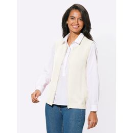 Casual Looks Damen Strickweste, wei&szlig;, Gr. 40, unifarben, 50% Baumwolle, 50% Polyacryl, Westen