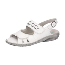 Waldläufer WALDLÄUFER Damen Sandale "GARDA", Gr. 7,5, weiß, Nappaleder, unifarben, Schuhe, Klettschuh, Sandalette, Sommerschuh in Bequemweite G (= weit)