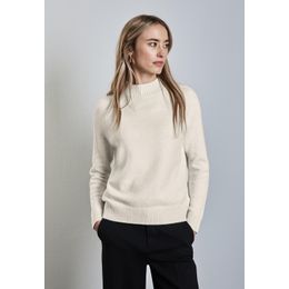 Street One Damen Strickpullover, weiß, Gr. 46, unifarben, Stoff, 41% Polyacyl, 31% Polyester, 28% Baumwolle, Pullover, im angenehmen Materialmix