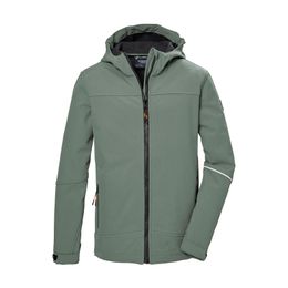 Killtec Jungen Softshelljacke "KOS 143 BYS SFTSHLL JCKT", grün, Gr. 140, Oberseite: 92% Polyester, 8% Elasthan;Rückseite: 100% Polyester;Futter: 100%