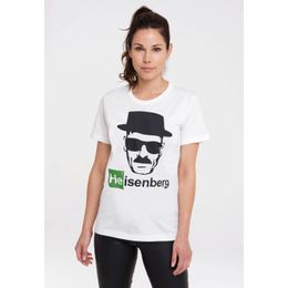 logoshirt Damen T-Shirt "Heisenberg", weiß, Gr. L, bedruckt, unifarben, 100% Baumwolle, Shirts, mit coolem Print