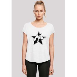 F4NT4STIC Damen T-Shirt "Looney Tunes Sylvester Cartoon Stern", wei&szlig;, Gr. L, Obermaterial: 100% Baumwolle, Shirts, Damen,Premium