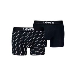 Levi's LEVI'S Herren Boxershorts "LEVIS MEN LOGO AOP BOXER BRIEF ORG CO 2P", Gr. S, schwarz-weiß, Obermaterial: 95% Baumwolle, 5% Elasthan, bedruckt,