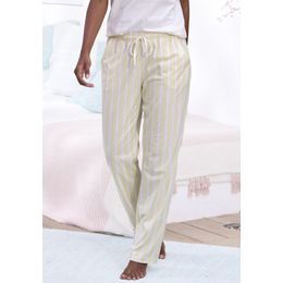 Vivance Dreams Damen Pyjamahose, Gr. 32, wei&szlig;, Single Jersey, Obermaterial: 100% Baumwolle, gestreift, Hosen, mit zartem Streifenmuster
