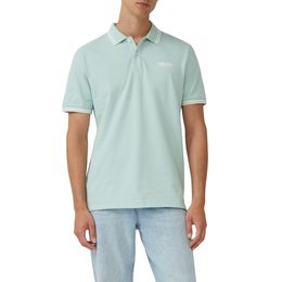 s.Oliver Herren Poloshirt, grün, Gr. M, unifarben, Piqué, Obermaterial: 100% Baumwolle, Shirts, mit Logo Schriftzug