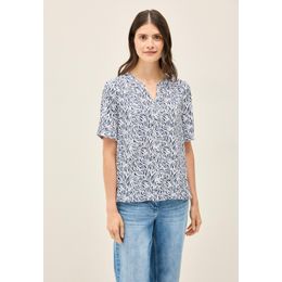 Cecil Damen Kurzarmbluse, wei&szlig;, Gr. XS, bedruckt, Stoff, 100% Viskose, Blusen, aus softer Viskose