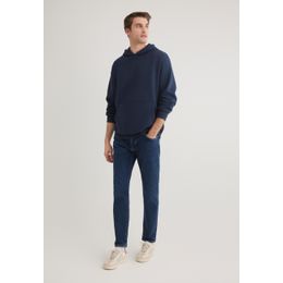 Mavi Herren Kapuzenpullover "HOODIE", blau, Gr. M, unifarben, Jersey, 65% Baumwolle, 35% Polyester, Pullover, Hoodie mit Bauchtasche