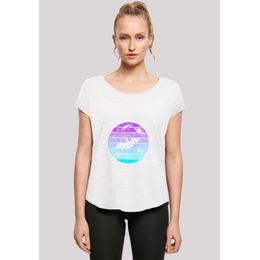 F4NT4STIC Damen T-Shirt "Retro Alien Weltraum Sonnenuntergang", wei&szlig;, Gr. S, Obermaterial: 100% Baumwolle, Shirts, Premium Qualit&auml;t