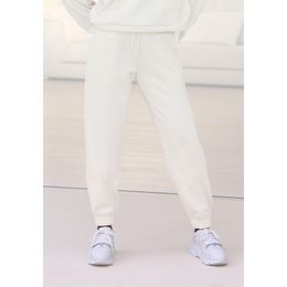 Damen Loungehose, Copenhagen Studios, Gr. 44, wei&szlig;, Sweatware, Obermaterial: 54% Modal, 40% Polyester, 6% Elasthan, unifarben, Hosen, extra softes