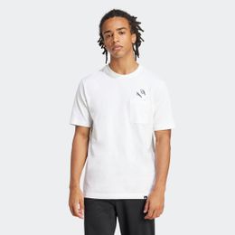 Herren T-Shirt "M L SLIDE PKT T", wei&szlig;, Gr. L, adidas Sportswear, Obermaterial: 100% Baumwolle, Shirts