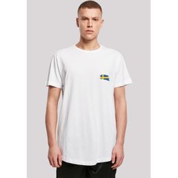 F4NT4STIC Damen T-Shirt "Sweden Schweden Flagge", wei&szlig;, Gr. M, Obermaterial: 100% Baumwolle, Shirts, Print