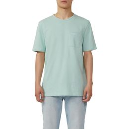 s.Oliver Herren T-Shirt, grün, Gr. XXXL, unifarben, Single Jersey, Obermaterial: 100% Baumwolle, Shirts, mit Brusttasche und offenen Kanten