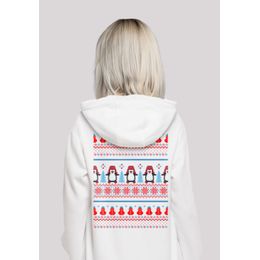 F4NT4STIC Damen Kapuzenpullover "Christmas Weihnachten Pinguin", wei&szlig;, Gr. XS, Obermaterial: 65% Baumwolle, 35% Polyester, Pullover, Premium
