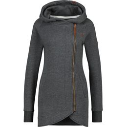 alife and kickin Kapuzensweatjacke ALIFE & KICKIN "Damen MaryAK A", Damen, Gr. XS, grau (moonless melange), 50% Baumwolle 50% Polyester, Sweatjacken