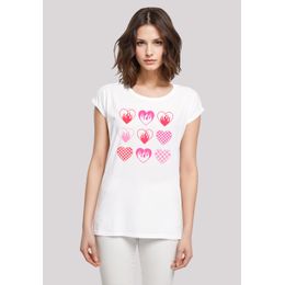 F4NT4STIC Damen T-Shirt "Internationaler Frauentag: Herzen in Flammen", wei&szlig;, Gr. 5XL, Obermaterial: 100% Baumwolle, Shirts, Premium Qualit&auml;t