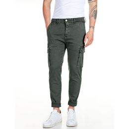 Replay Herren Cargohose "JAAN", gr&uuml;n, Gr. 36, Web, Obermaterial: 91% Baumwolle, 6% Elastomultiester, 3% Elasthan, Hosen, Hyperflex