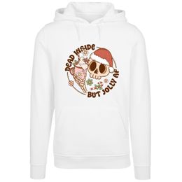 F4NT4STIC Damen Kapuzenpullover "Dead inside but jolly AF Christmas", wei&szlig;, Gr. M, Obermaterial: 65% Baumwolle, 35% Polyester, Pullover, Premium