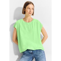Cecil Damen Kurzarmbluse, gr&uuml;n, Gr. XL, unifarben, Stoff, 100% Viskose, Blusen, mit Elastikbund