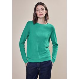Cecil Damen Strickpullover, gr&uuml;n, Gr. XXL, unifarben, Web, 100% Baumwolle, Pullover, aus reiner Baumwolle