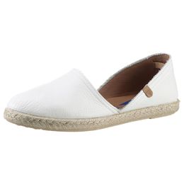 VERBENAS Damen Espadrille "Carmen Nucleo", Gr. 36, weiß, Leder, unifarben, Schuhe, Sommerschuh, Schlupfschuh, Slipper, Loafer zum Schlupfen