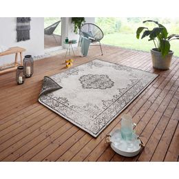 Teppich Hanse Home "CEBU Wendeteppich", schwarz (schwarz, creme), B:240cm H:5mm L:340cm, Polypropylen (PP), Teppiche, Teppich, In-& Outdoor, Wetterfest, Balkon, Wohnzimmer, Wasserfest, Orientalisch