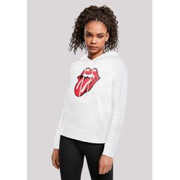 F4NT4STIC Damen Kapuzenpullover "The Rolling Stones Zunge", wei&szlig;, Gr. XL, Obermaterial: 50% Baumwolle, 50% Polyester, Pullover, Premium Qualit&auml;t