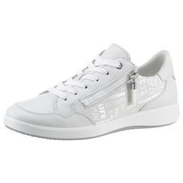 Ara Damen Sneaker "ROMA", Gr. 5,5, wei&szlig;, Glattleder, Veloursleder, Schuhe, mit High Soft-Fu&szlig;bett, Freizeitschuh, Halbschuh, Schn&uuml;rschuh