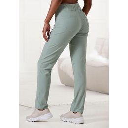 H.I.S. H.I.S Damen Schlupfhose, Gr. 36, gr&uuml;n, Obermaterial: 70% Baumwolle, 25% Polyester, 5% Elasthan, unifarben, Basic, Hosen, in Jeans Optik, Loungewear