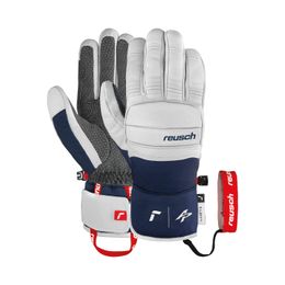 Reusch Damen Skihandschuhe "Alexis Pinturault", wei&szlig;, Gr. 9,5, mehrfarbig, 60% Polyester, 40% Ziegenleder, Handschuhe, mit winddichter und extra