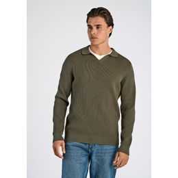 LINDBERGH Herren Strickpullover "LINDBERGH Strickpullover", grün, Gr. S, Obermaterial: 80% Baumwolle, 20% Polyester, Pullover