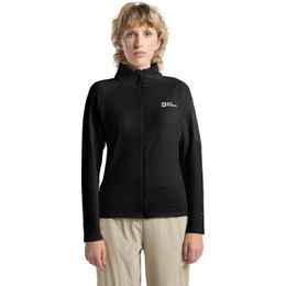 Jack Wolfskin Damen Fleecejacke "PRELIGHT FZ W", schwarz, Gr. L, Oberstoff: 92% POLYESTER, 8% ELASTHAN; Kontrastmaterial 1: 100% POLYESTER ; Futter