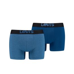 Levi's Boxershorts LEVI'S "LEVIS MEN OPT ILL BOXER BRIEF ORG CO 2P", Damen, Gr. XL, blau (dunkelblau combo), Obermaterial: 95% Baumwolle, 5% Elasthan, k&ouml;rpernah, Unterhosen, mit breitem Logobund